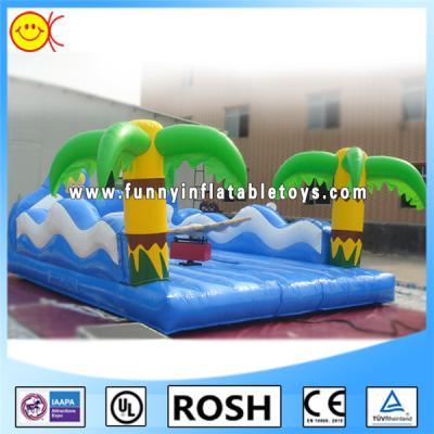 China Blue Exciting Huge Inflatable Pool With Surfboard Rodeo Surfing Machine for sale
