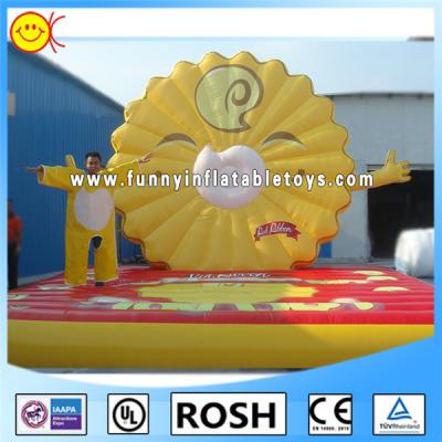 China Yellow Inflatable Sports Games Velcro Sticky Wall 0.55mm PVC for sale