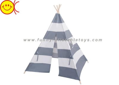 Cina L'indiano a strisce grigio all'aperto della tela scherza la casetta per giocare di tepee con la finestra ed il fondo in vendita