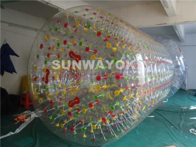 China Exciting PVC / TPU Inflatable Water Bubble Rolling Barrel Park Games With Summer Theme for sale