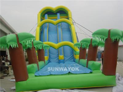 China Amazing Huge Jungle / Tropical Slide Inflatable Water Park With Pool for sale