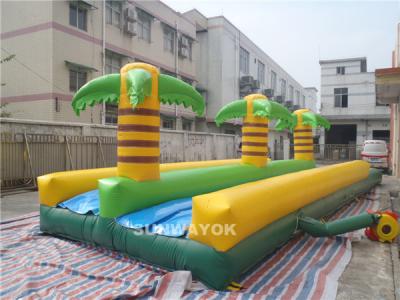 China Tropical World Yellow Inflatable Water Park Games Toys With Plato 12m x 3.7m x 2.4m for sale