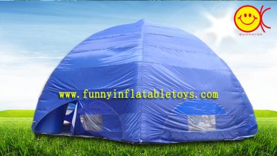 Cina Tenda di campeggio gonfiabile della cupola blu divertente, tenda della tela cerata del PVC 180Oz all'aperto in vendita