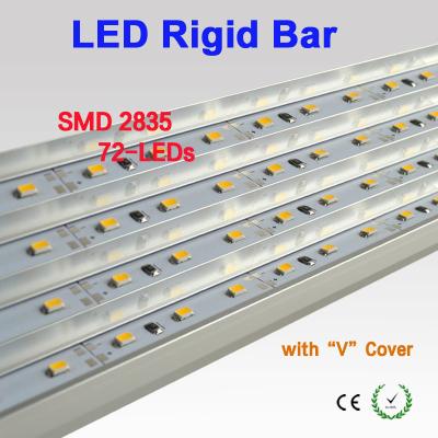 China 18W 2835 SMD 72leds 1m LED 12V LED Rigid Bar with V Style Cover for sale