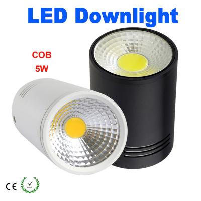 China 5W COB LED surface mounted downlight with white and black for sale