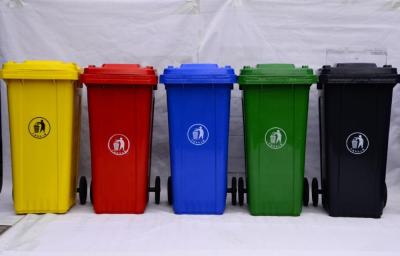 China Multi-colors Big Size Garbage Container Plastic Dustbin with wheels for sale