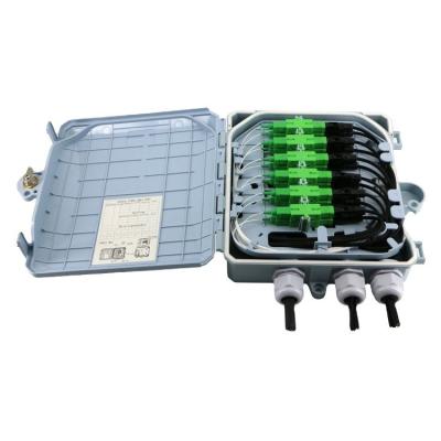 China JINZE 12 Core Fiber Distribution Box with 1x8 Splitter IP65 Waterproof and Dustproof for FTTH Networks Tool-Free Installation for sale