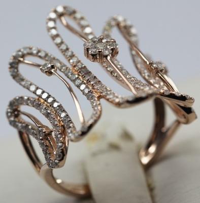 China 18K Yellow Gold Ring with VVS Diamond Ring KGR005675 for sale