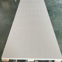 China Long Side Click and Glue Installation PVC Cladding for Seamless Wave Slat Texture for sale