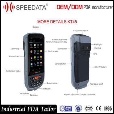 China Schroffe androide Barcode-Scanner alle in einem Datenerfassungs-Gerät RS232 SIM-Karte USBs tragbaren zu verkaufen