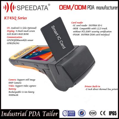 Cina industriale tenuto in mano mobile di PDA del lettore di 4G LTE Smart Card con la stampante termica portatile in vendita