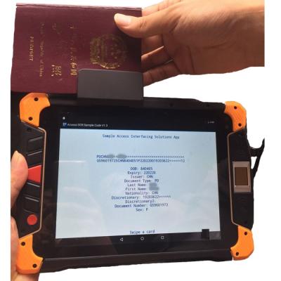 Cina PC irregolare delle compresse di 4G LTE Android 5,1 con l'analizzatore tenuto in mano del passaporto di OCR MRZ in vendita