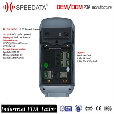 China IP 65 de Streepjescodegegevensverzameling van de Ware grootte Mobiele Computer voor de Streepjescodes die van 1D tweede met Bluetooth, Wifi aftasten Te koop
