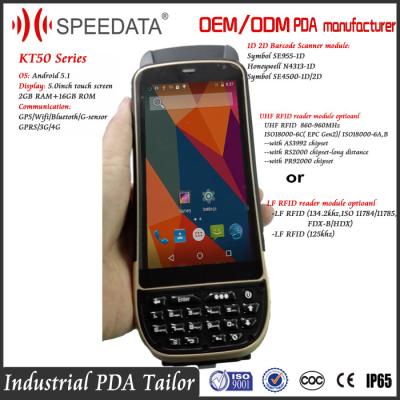 China Android 5,1 Handbediende Streepjescodescanner met Vertonings2600mah 7.4V RFID Lezer Te koop