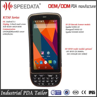 China Android 5,1 Handbediende Streepjescodescanner met Vertonings2600mah 7.4V RFID Lezer Te koop