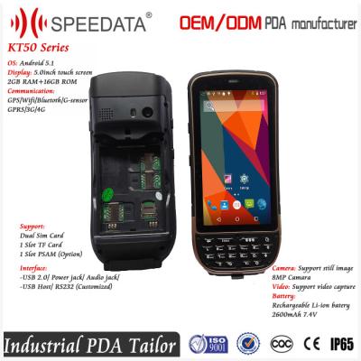China 1D / 2D Handbediende Eind de Vierlingkern 1.3GHz van Android van de Streepjescodescanner Te koop