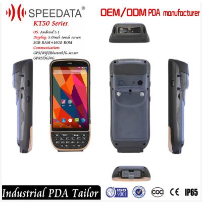 China 1D / 2D Handbediende Eind de Vierlingkern 1.3GHz van Android van de Streepjescodescanner Te koop