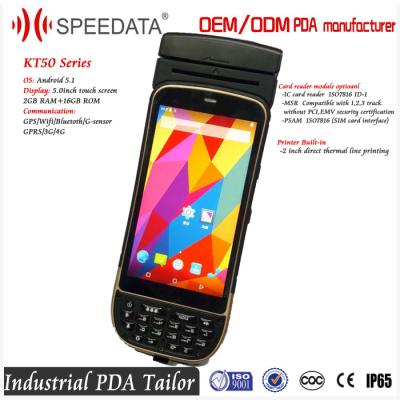 Cina Portatile industriale a 5,0 pollici del lettore di codici a barre 58mm della stampante termica di Android Bluetooth PDA in vendita