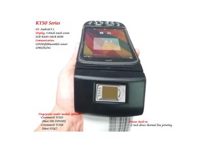 Cina Analizzatore biometrico senza fili mobile dell'impronta digitale del touch screen con la stampante termica in vendita