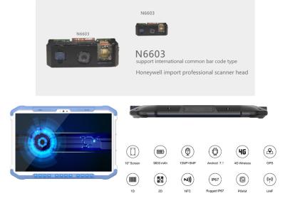China Terminal industrial del PDA del Tablet PC de Smart de la tableta rugosa de 10 pulgadas con el escáner PDA RFID SIM Card del código de barras de 4G 2GB+16GB en venta