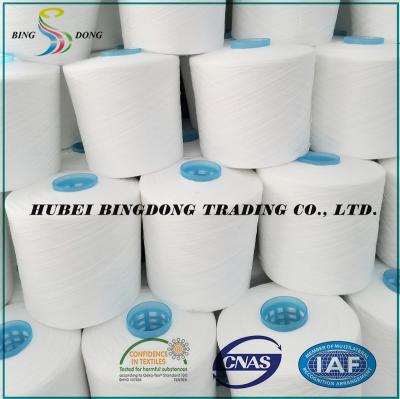 China 40/2 100% polyester spun yarn raw white dye tube yarn for sale