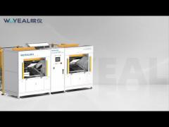 Vacuum chamber helium leak detection system for air conditioning