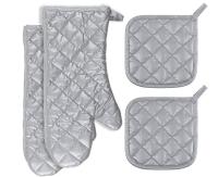 China Waterproof Protective Silver Oven Mitts Heat Insulation Customized Patterns for sale