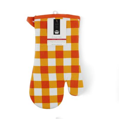 Cina Guanto su ordinazione economico Oven Mitt di microonda del controllo della stampa cotone blu della tela del poli in vendita