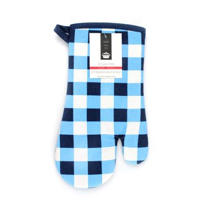 Cina Guanto su ordinazione economico Oven Mitt di microonda del controllo della stampa cotone blu della tela del poli in vendita