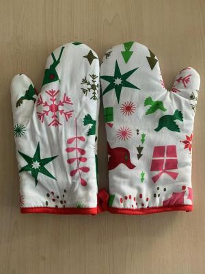 China De Decoratie Hittebestendig Oven Mitts Customized With Pure Cottons van de Kerstmisboom Te koop