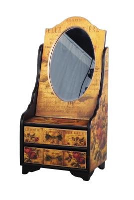 China Professional wooden make up case with mirror dresser table 128-025,20*20.3*42cm for sale