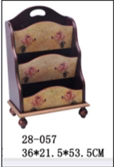 China new style Wooden magazine rack  magazine stand stable holder wood 128-057,36*21.5*53.5cm for sale