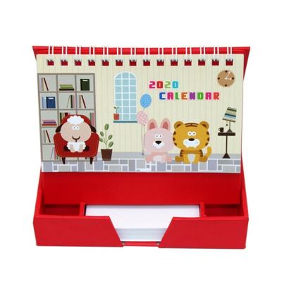 Chine Le double de calendrier de bureau imprimable de couleur d'A4 A5 a dégrossi avec le carton blanc 250g à vendre