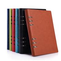 China Custom Black A5 PU Leather Notebook 96 Sheets for Promotion Gift for sale