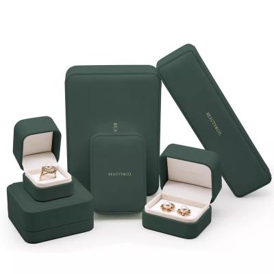China Aangepaste logo sieraden verpakking high-end pu leer materiaal Te koop