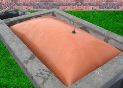 China Household Biogas Digester Tank With Red Mud Film Pvc Mesh Cloth And Safety Valve for sale
