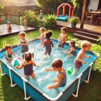 China Rectangular Canvas Inflatable Swimming Pool - Heavy-Duty Backyard Family Pool in Multiple Sizes for sale