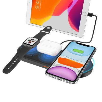 Cina Simultaneamente cuscinetto di carico W28 del caricatore di 15w 10w 7.5w 5w Qi del telefono senza fili del supporto in vendita