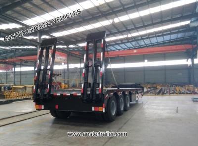 China 30 40 60 t 2 3 4 Muti Axles Lowboy Low Bed Trailer with Air Pneumatic Suspension with material Q345 for sale