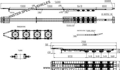 China 20 30 40 50 m Hydraulic Extendable multi-axles Wind Turbine Trailer for Sale material Q690 for sale