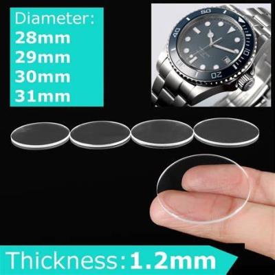 Cina Cupola Sapphire Crystal Watch Face, fronte di vetro minerale 25.0mm dell'orologio in vendita