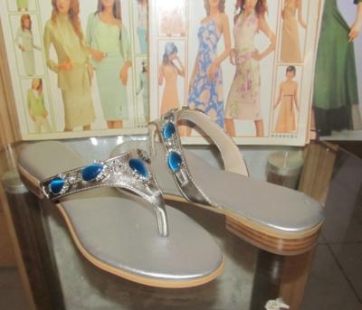 China 2014 women shoes fashion trend Bohemian Blue Strass slipper customized shoes for boutique for sale