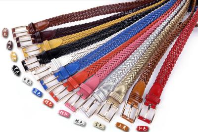 China Women Genuine Leather strap weaving Belts.Lady's Cheap Fashionable Retro leather Wistband for sale