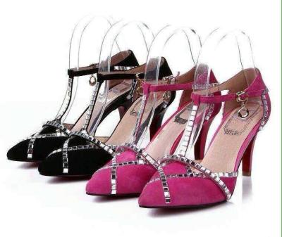China wholesale singapore lady's French toe style dress shoes, women rhinestone pointed shoes for sale