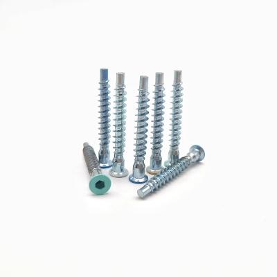 China Countersunk Hexagonal Socket Roller Screw Furniture Self-Tapping Screw Straight Trimming Screw for sale