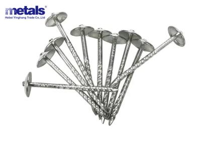 China Clavos de techo de acero galvanizado con cabeza de paraguas para fijar materiales de techo en venta