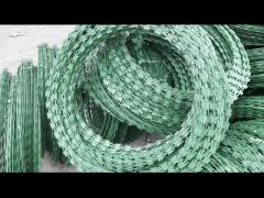 BTO30 gegalvaniseerd Concertina Razor Barbed Wire Groen PVC bedekt