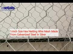 1-inch Grootte Hex Netten Draad Maas Gemaakt Van Gegalvaniseerd Staal In Zilver