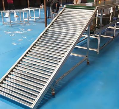 China 220V/380V/Manual Power Supply Inclined Roller Conveyor Line for Multi-Level Transfer for sale