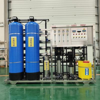China 1.5 ton dubbelstaps RO-omgekeerde osmose zuiver waterproductieapparatuur Te koop